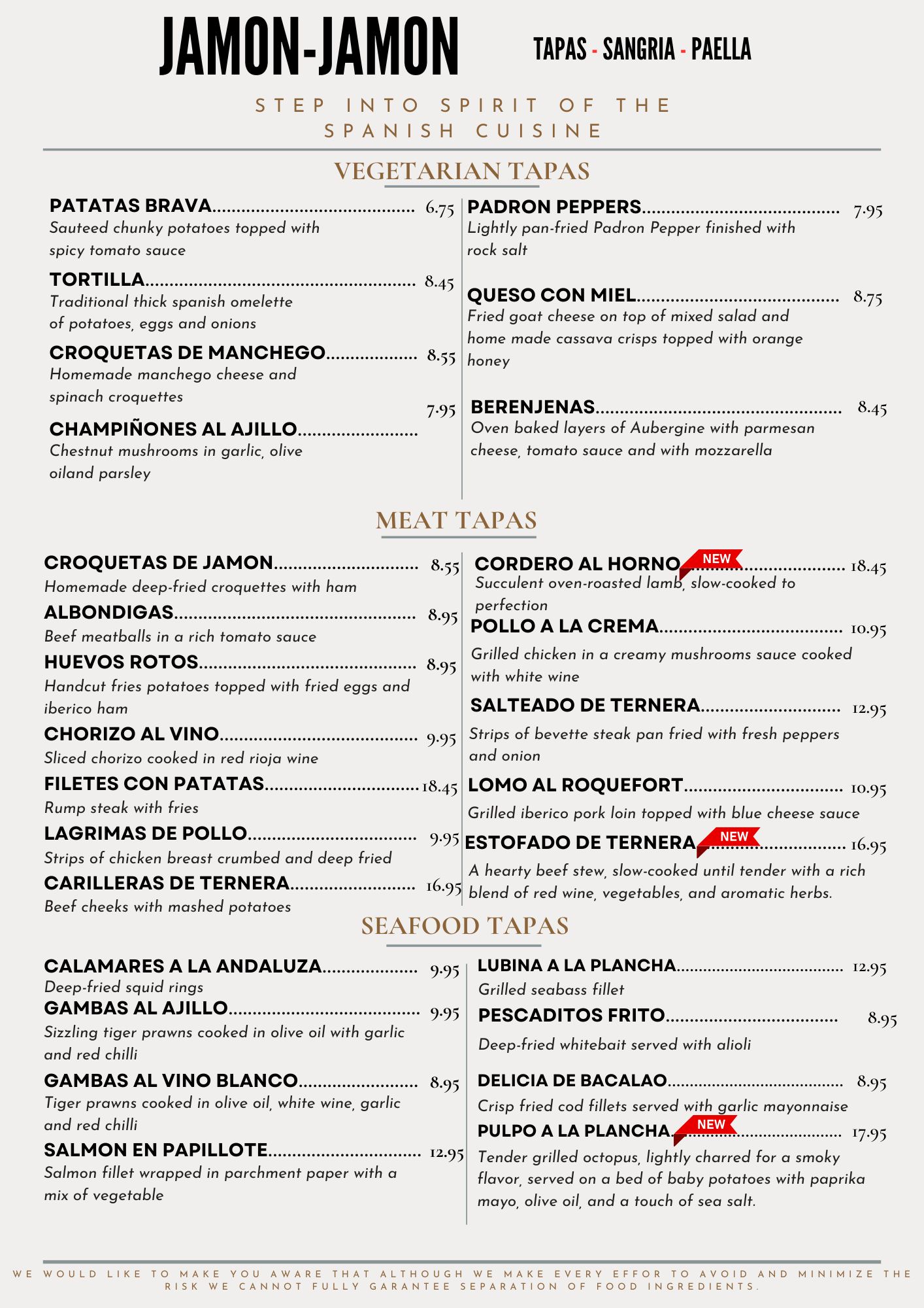 Menu – Jamon Jamon