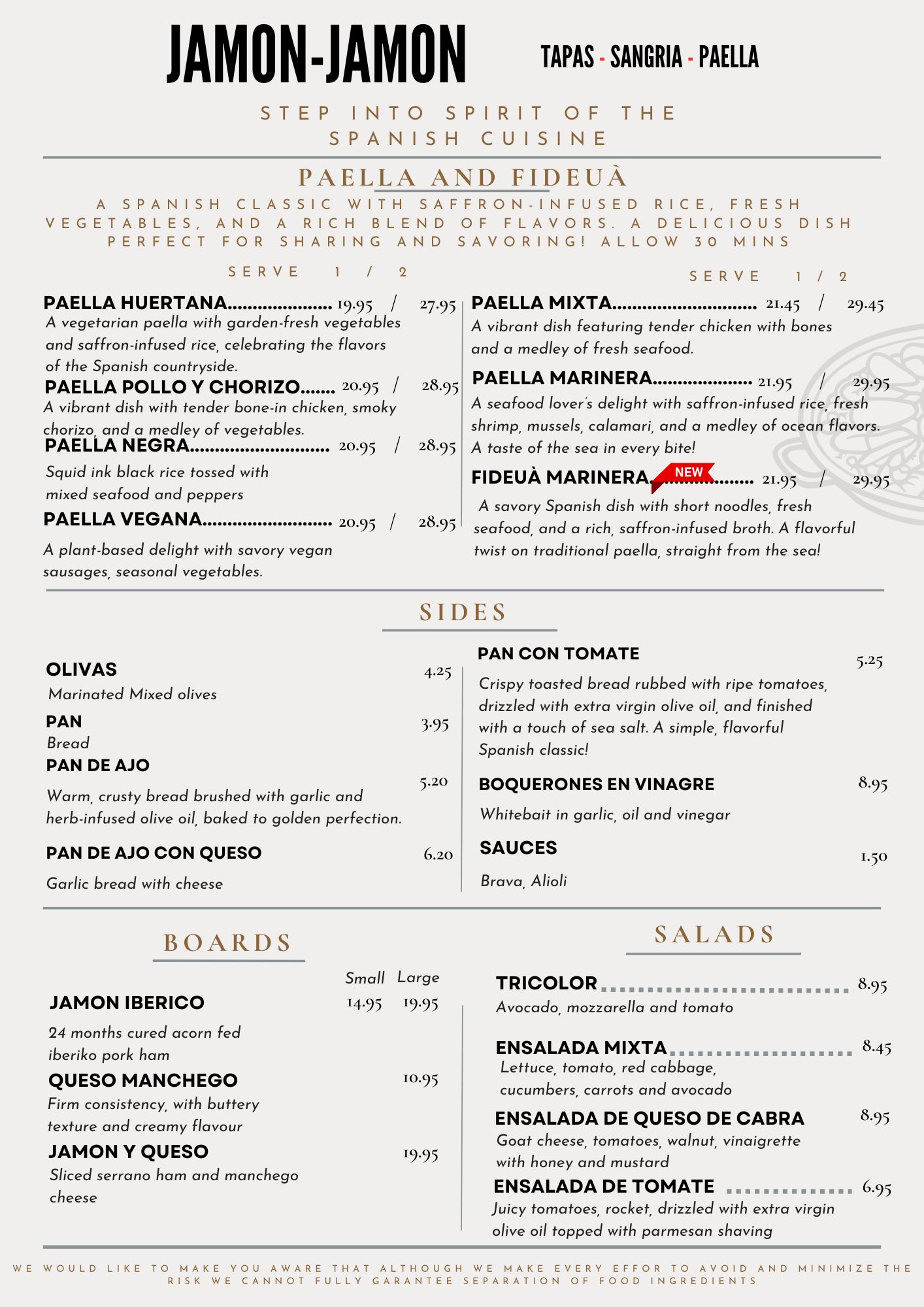Menu – Jamon Jamon