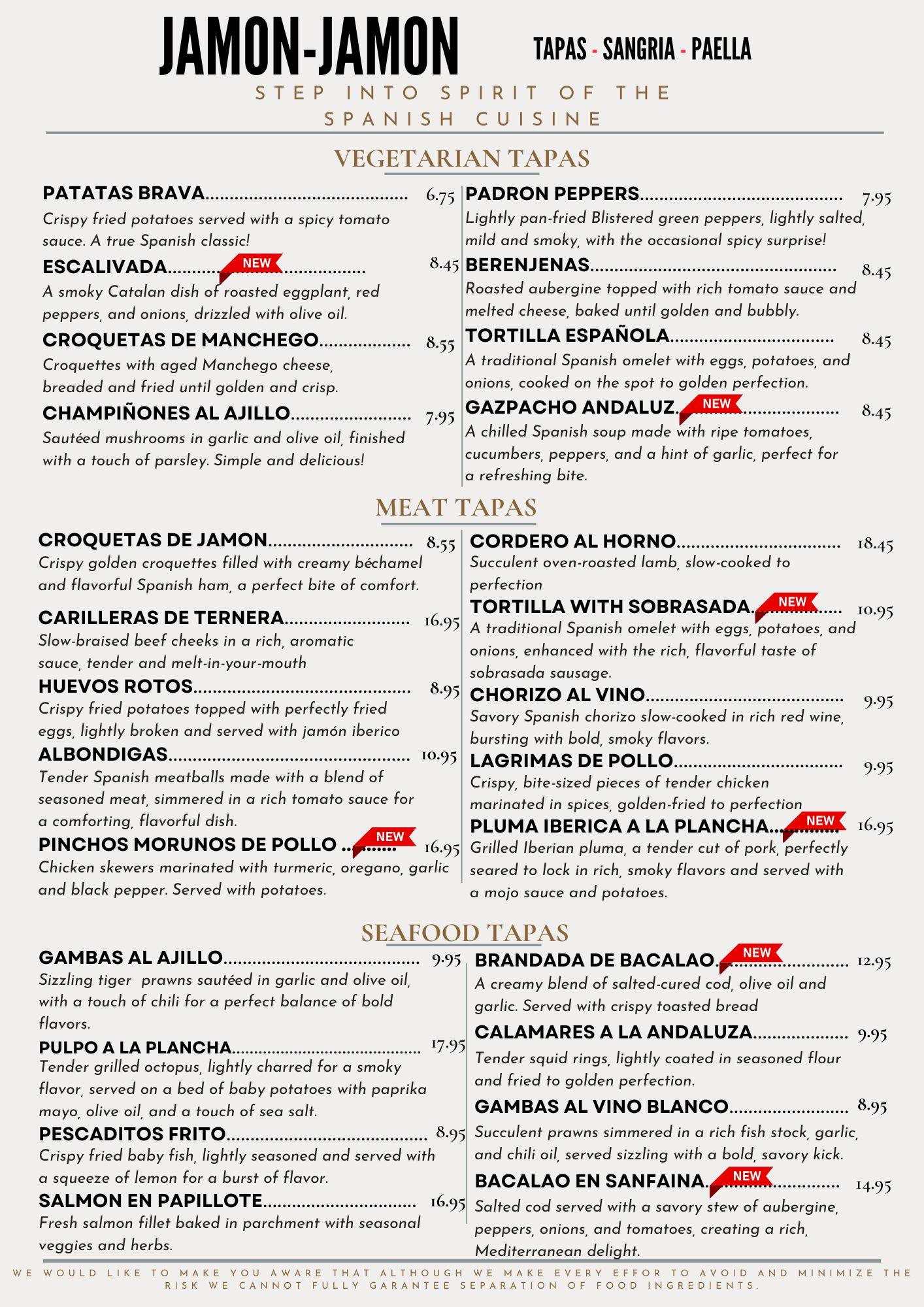 Menu – Jamon Jamon